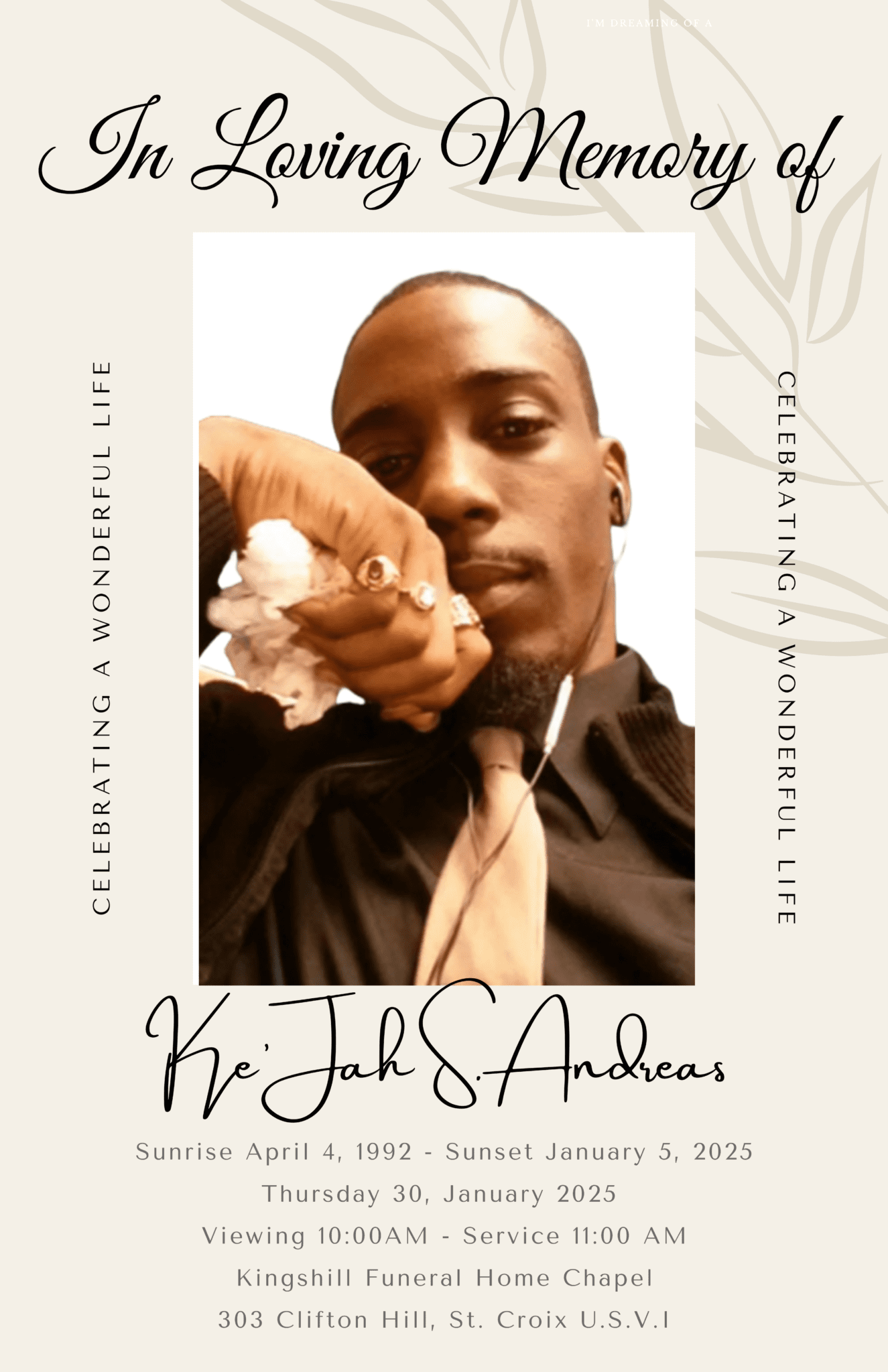 Ke’Jah S. Andreas Dies at 32 | St. Croix Source