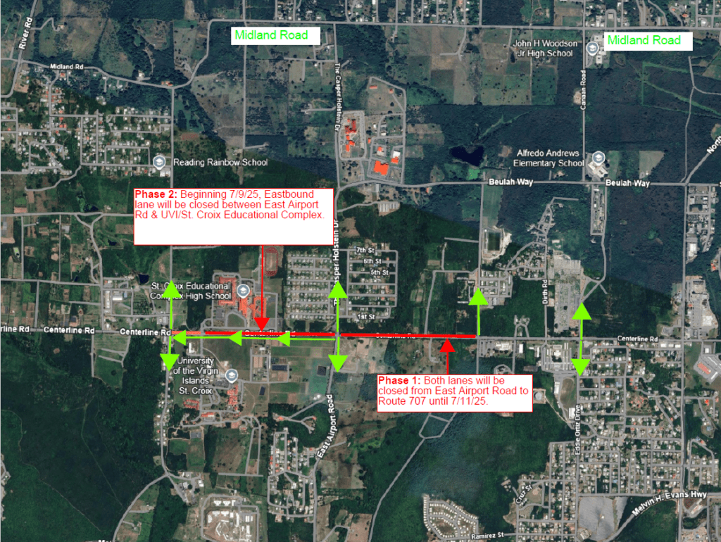 Part of Queen Mary Highway/Centerline Road Closed Wednesday | St. Croix ...