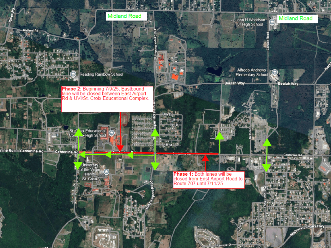 Part of Queen Mary Highway/Centerline Road Closed Wednesday | St. Croix ...